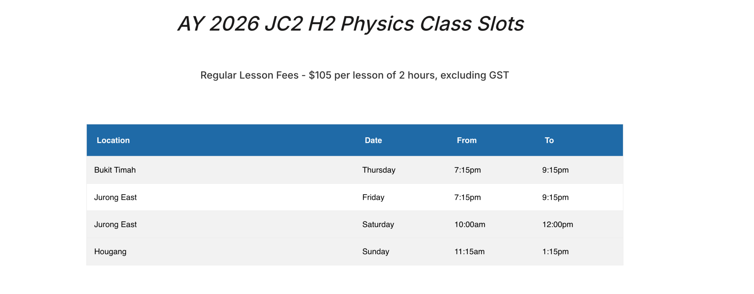 Physics Tuition in Singapore