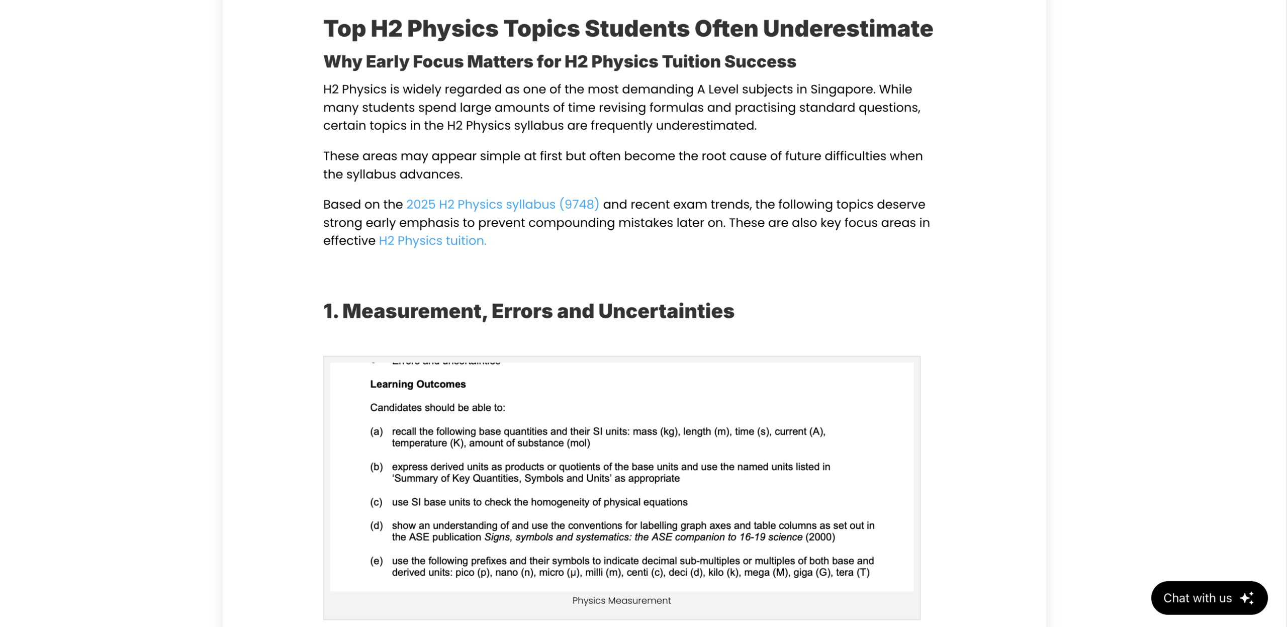 Physics Tuition in Singapore